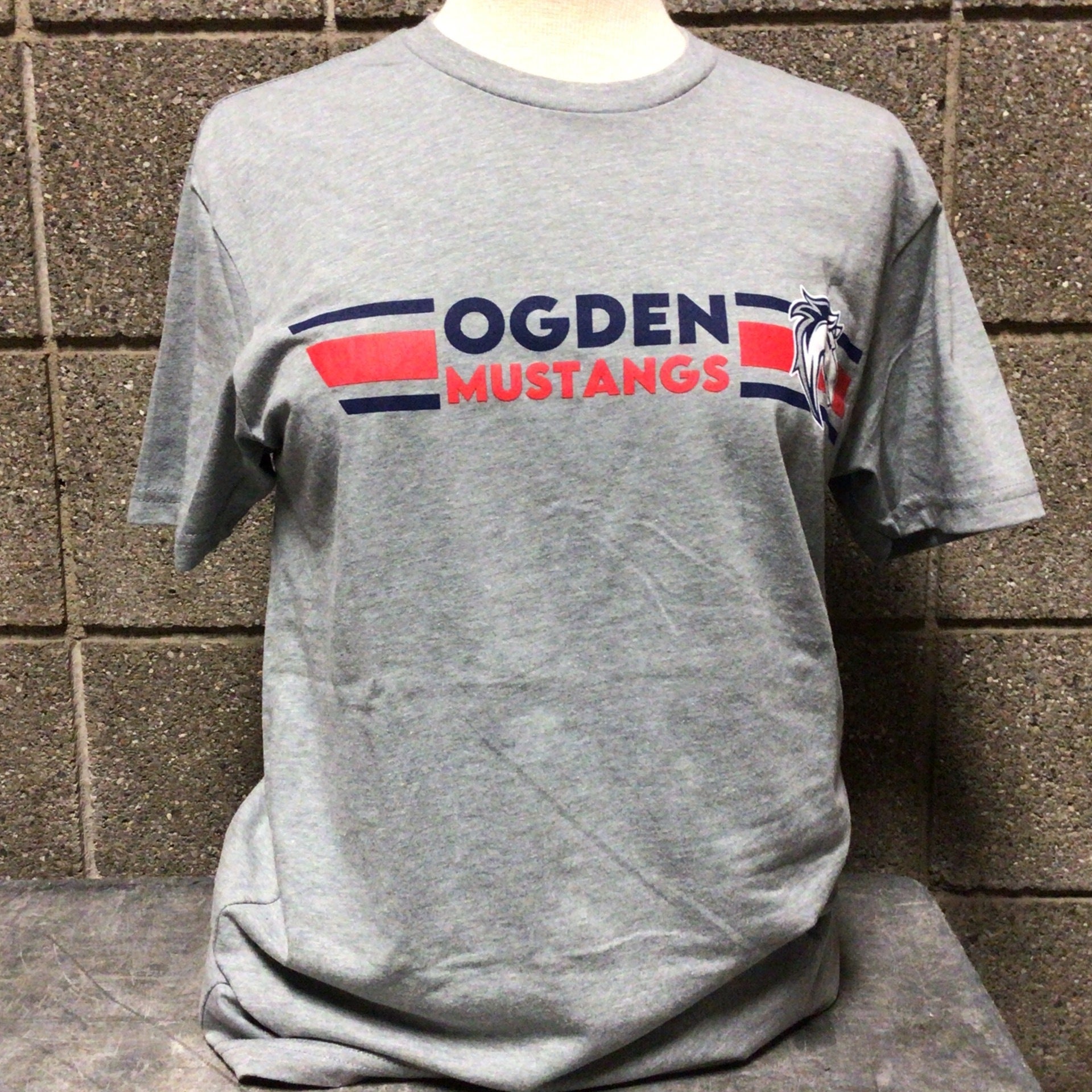 RETRO TEE, DARK HEATHER GREY | Ogden Mustangs Team Store